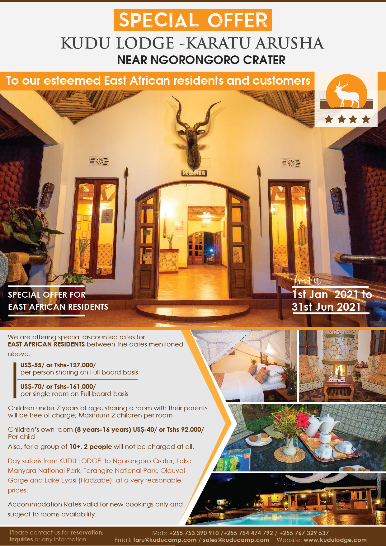 Kudu Lodge - Best Lodge in Karatu and Ngorongoro Crater